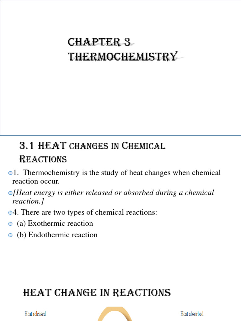 Chapter 3 Thermochemistry Note | PDF | Chemical Reactions | Mole (Unit)