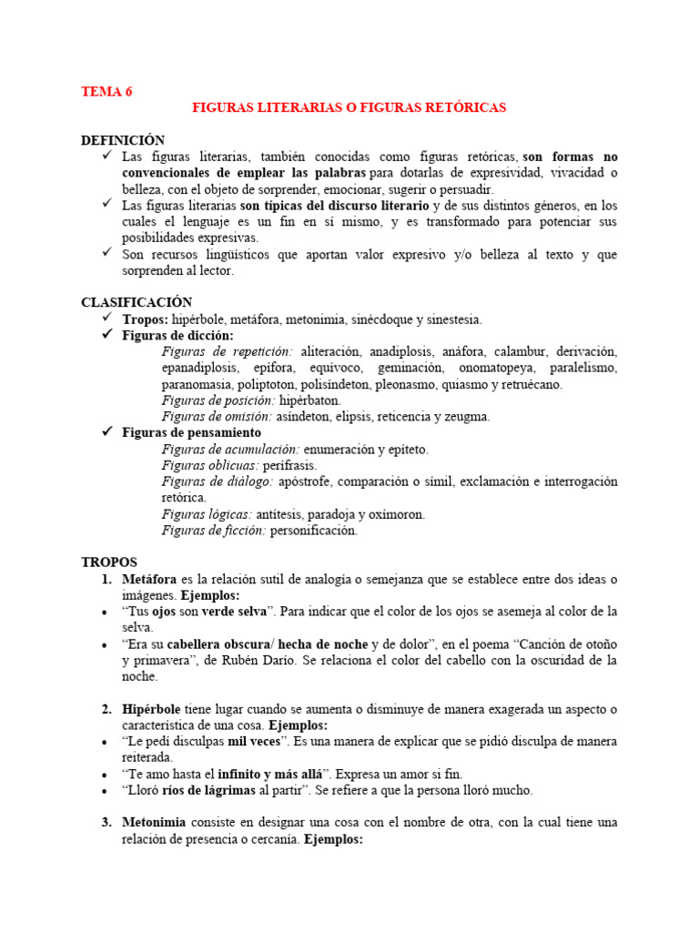 Figuras Literarias: Definición y Tipos | PDF | Persuasión | Filología