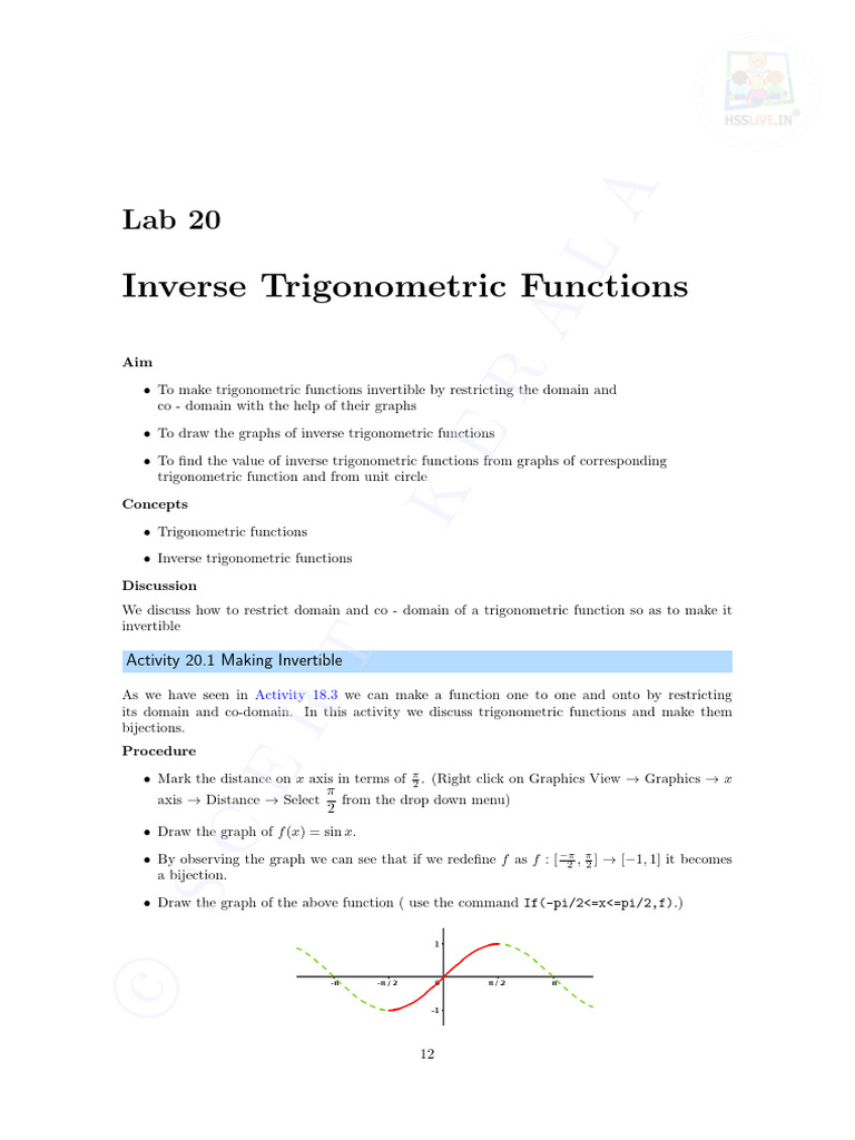Hsslive Xii Maths Lab Manual Scert 20 | PDF | Function (Mathematics) | Elementary Mathematics