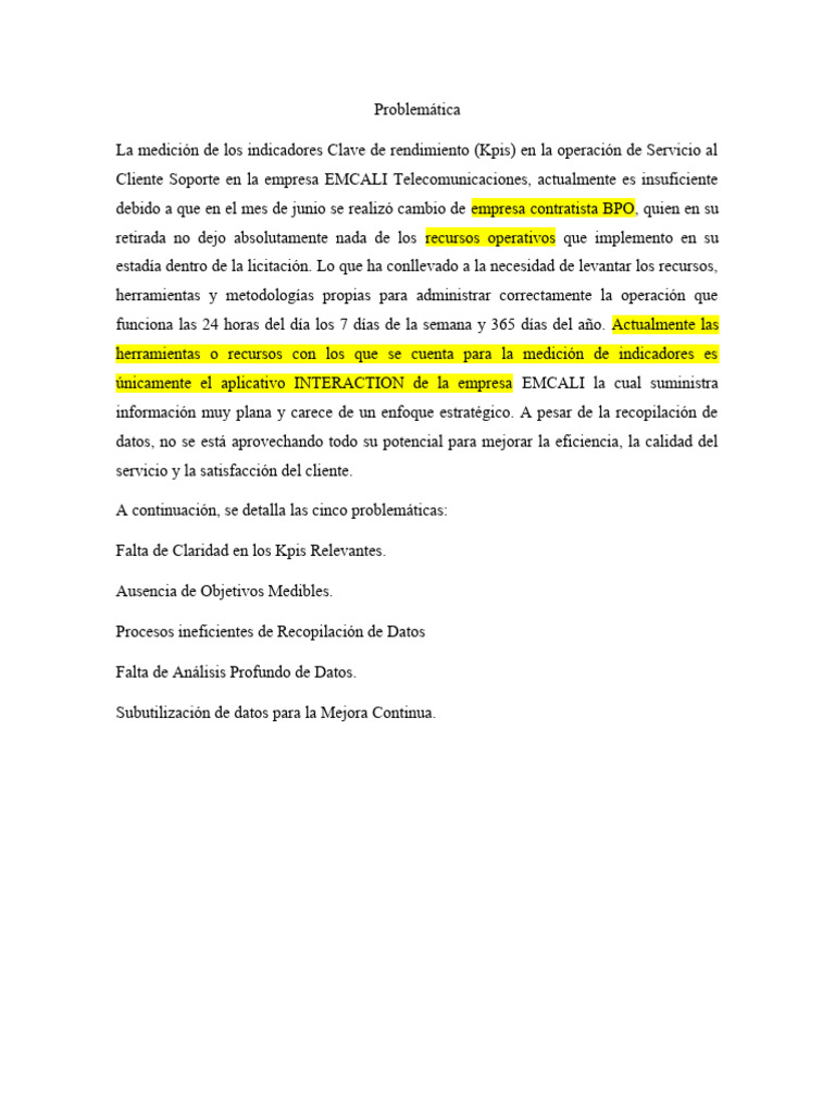 Problem á Tica | PDF | Indicador de rendimiento | Business