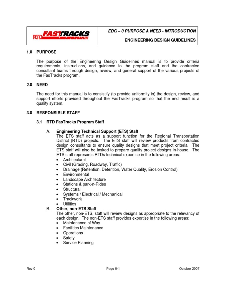 EDGM-0 Purpose & Need - Introduction | PDF | Rail Transport | Specification (Technical Standard)