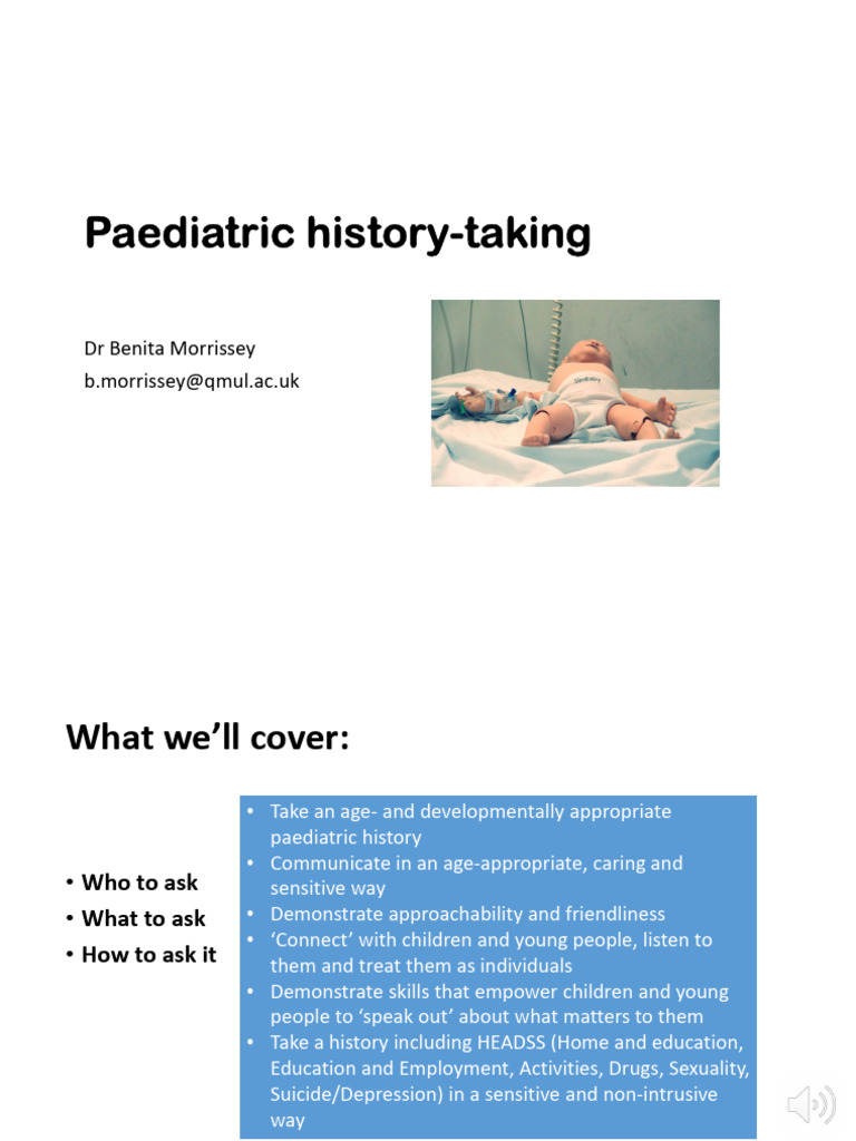 Paediatric History Taking Slides | PDF | Pregnancy | Medical Specialties
