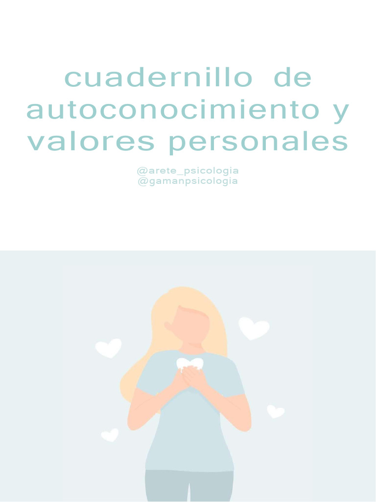 Cuadernillo De Autoconocimiento Y Valores Personales Pdf Autoestima