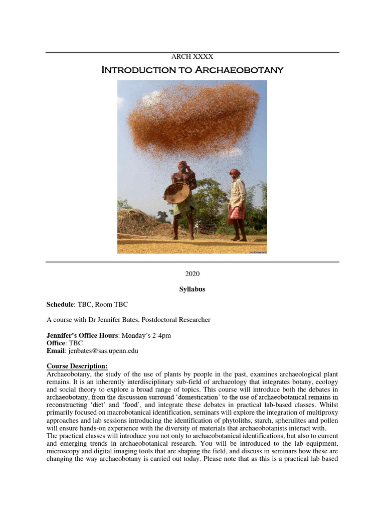 Introduction to Archaeobotany Course | PDF