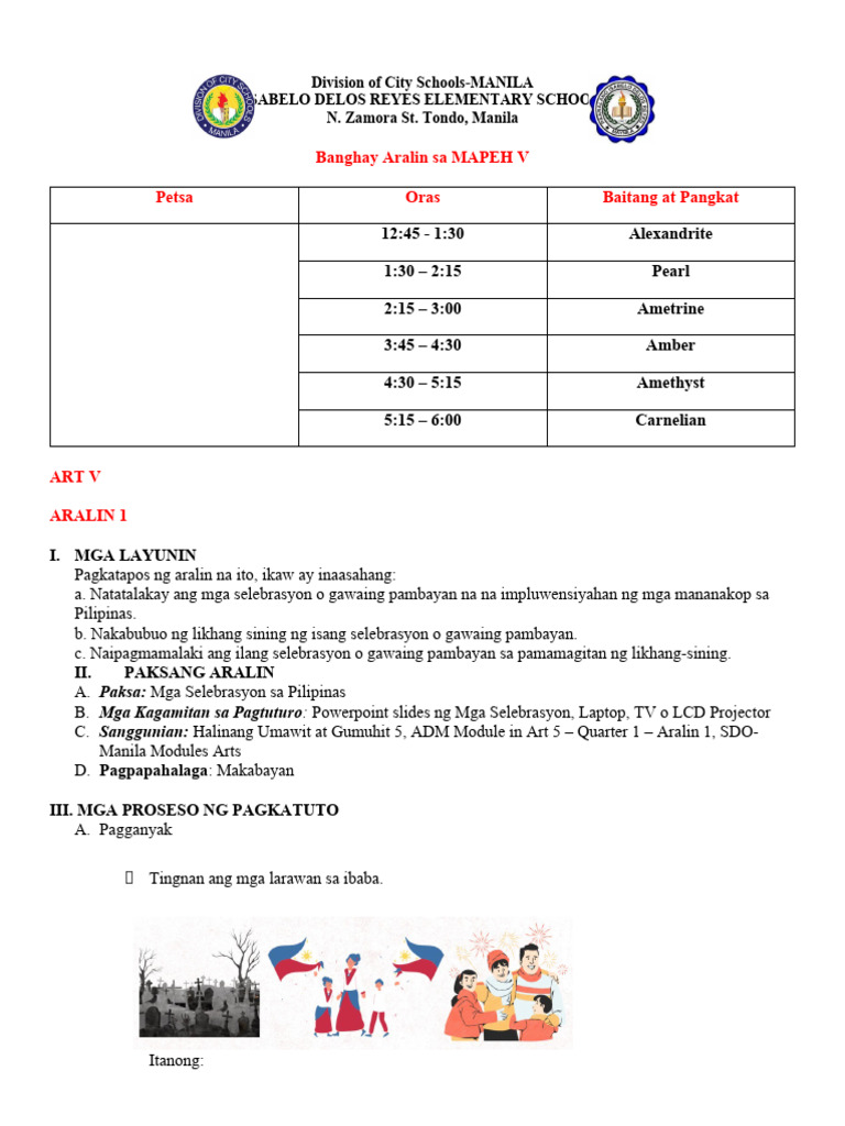 Q1 Art Aralin-1 | PDF