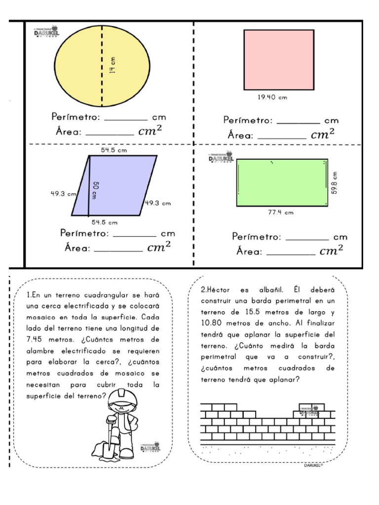 Perímetros y Áreas | PDF
