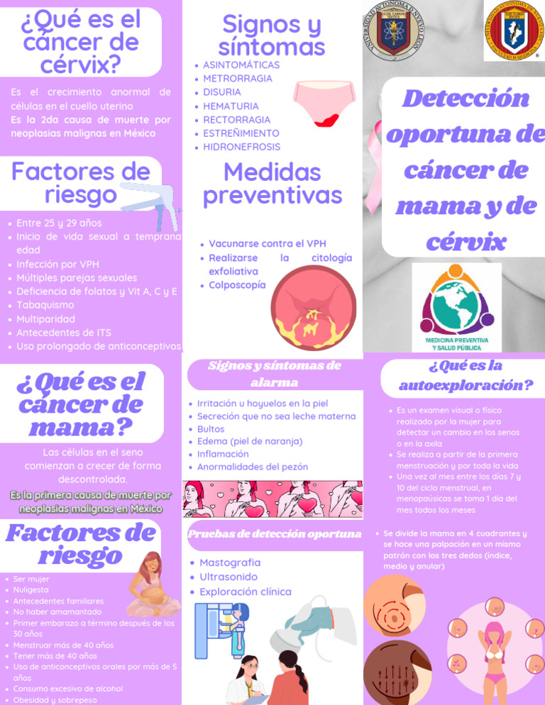 Tríptico DOC de Cervix y Mama | PDF | Pecho | Cáncer