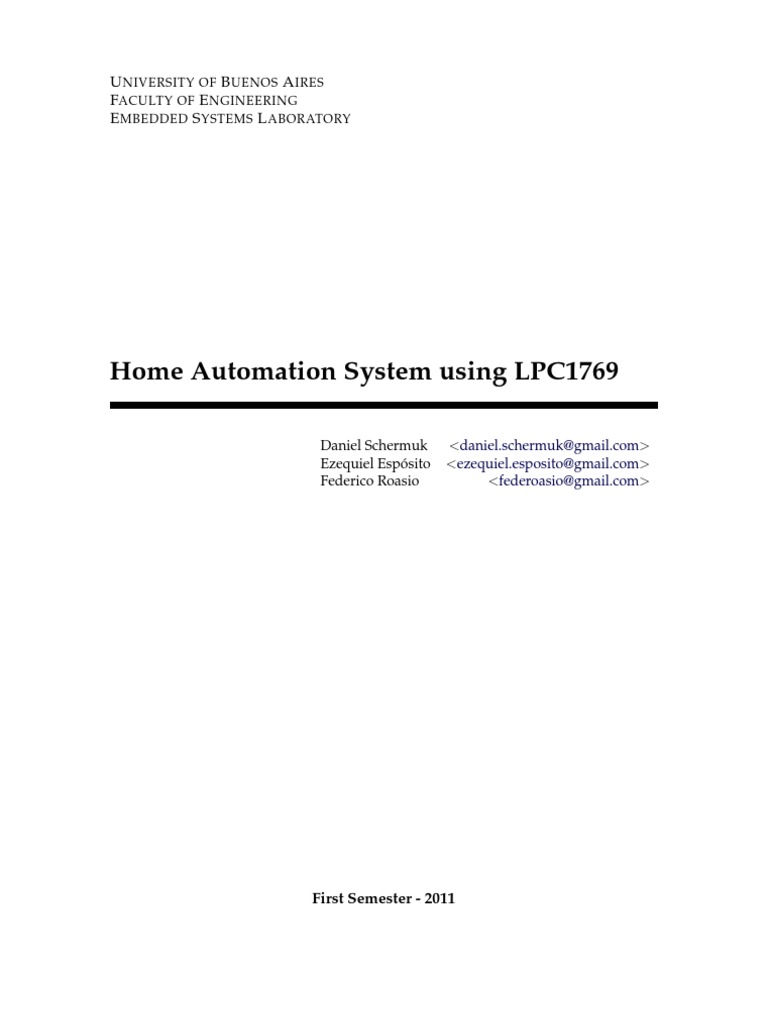 Home Automation System Using LPC1769: U B A F E E S L | PDF