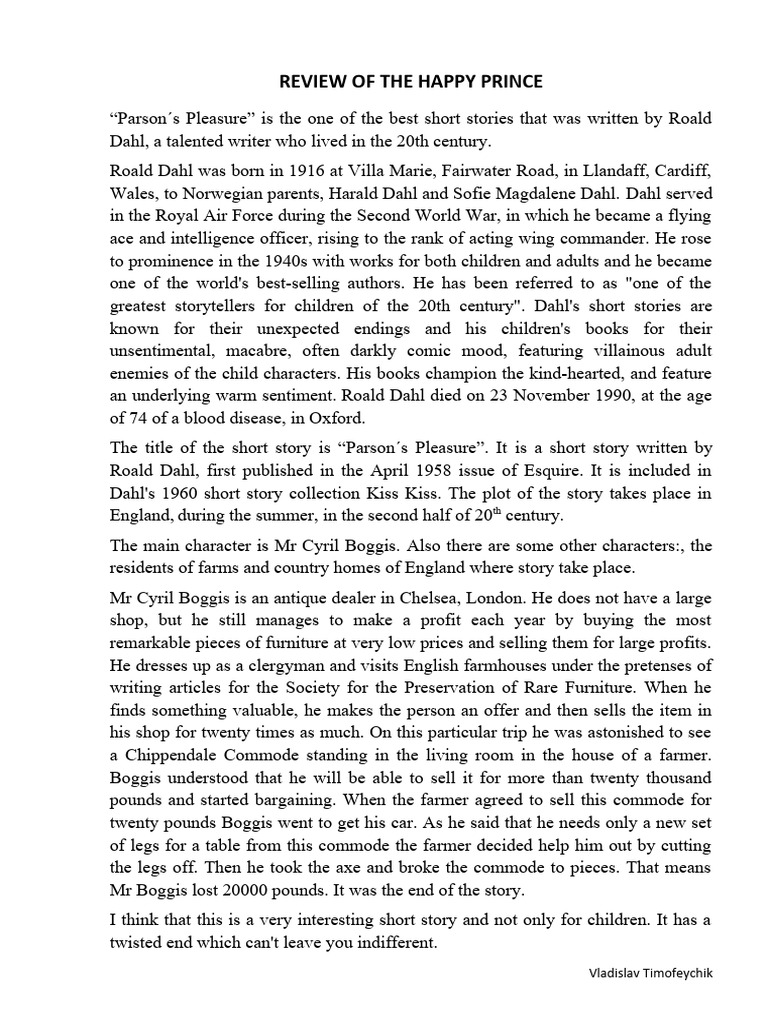 Review of Parson S Pleasure | PDF