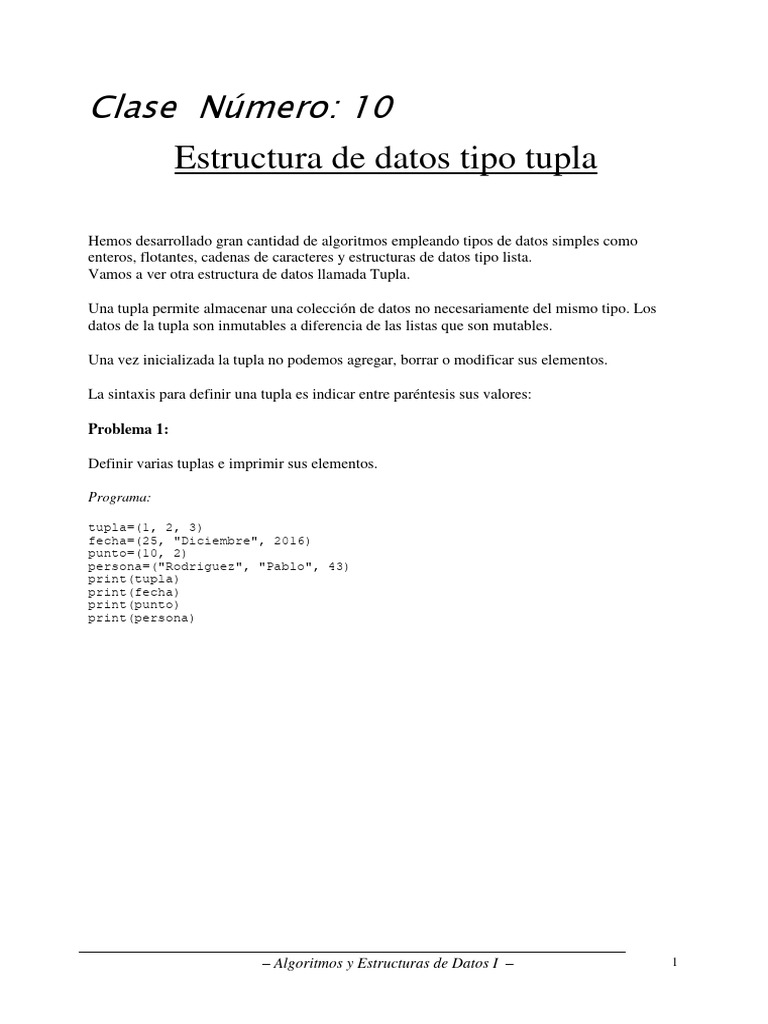 Introducción a Tuplas en Python | PDF | Python (lenguaje de ...