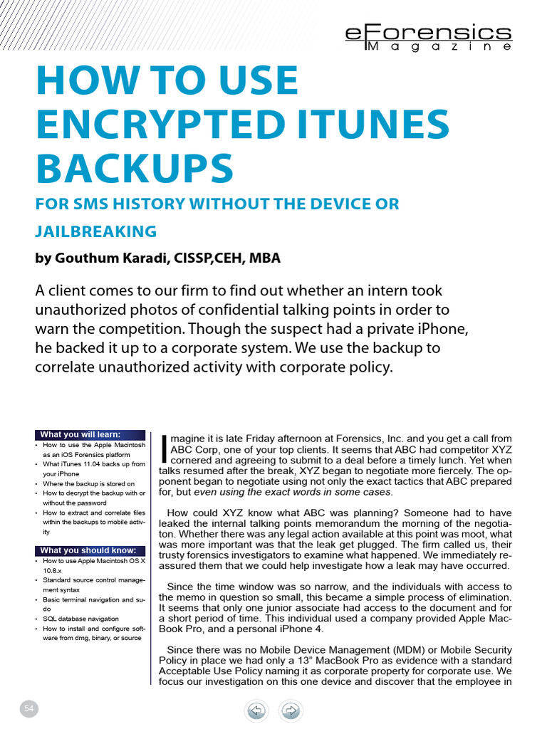 Karadi-eForensics Ope01 2014-Only | PDF | I Cloud | Ios