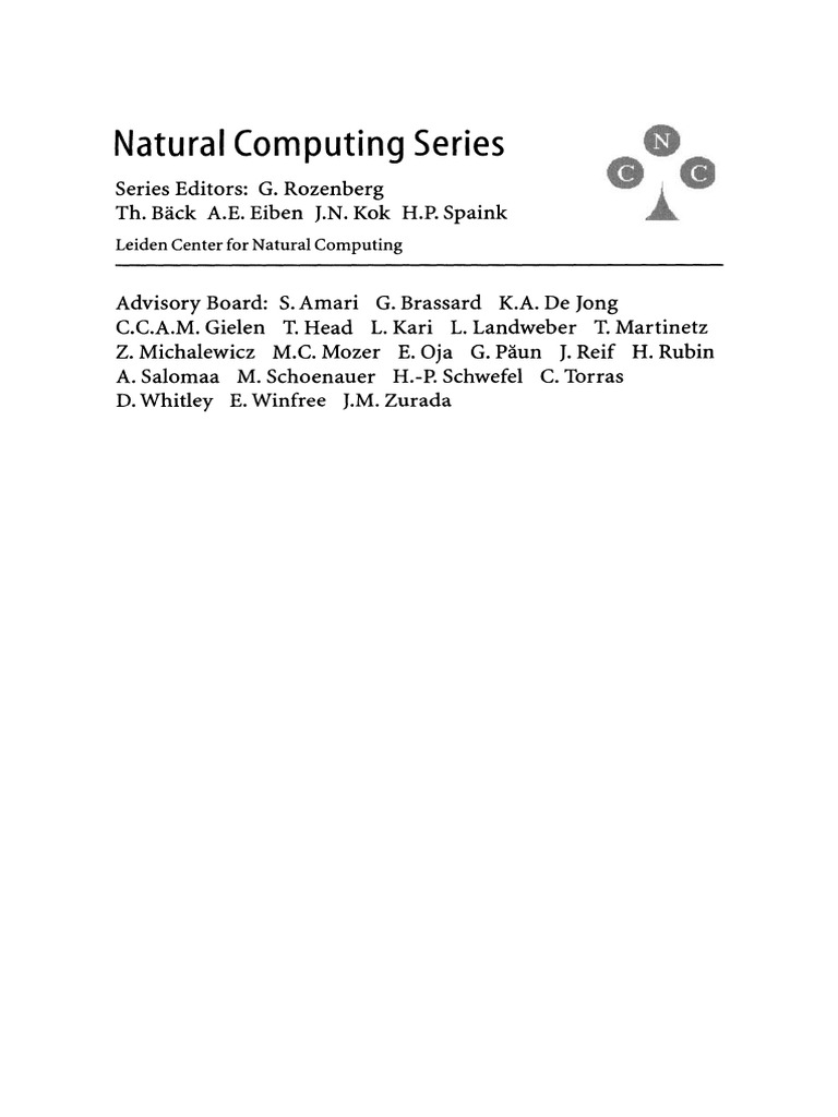 Natural Computing Series | PDF | System | Systems Biology