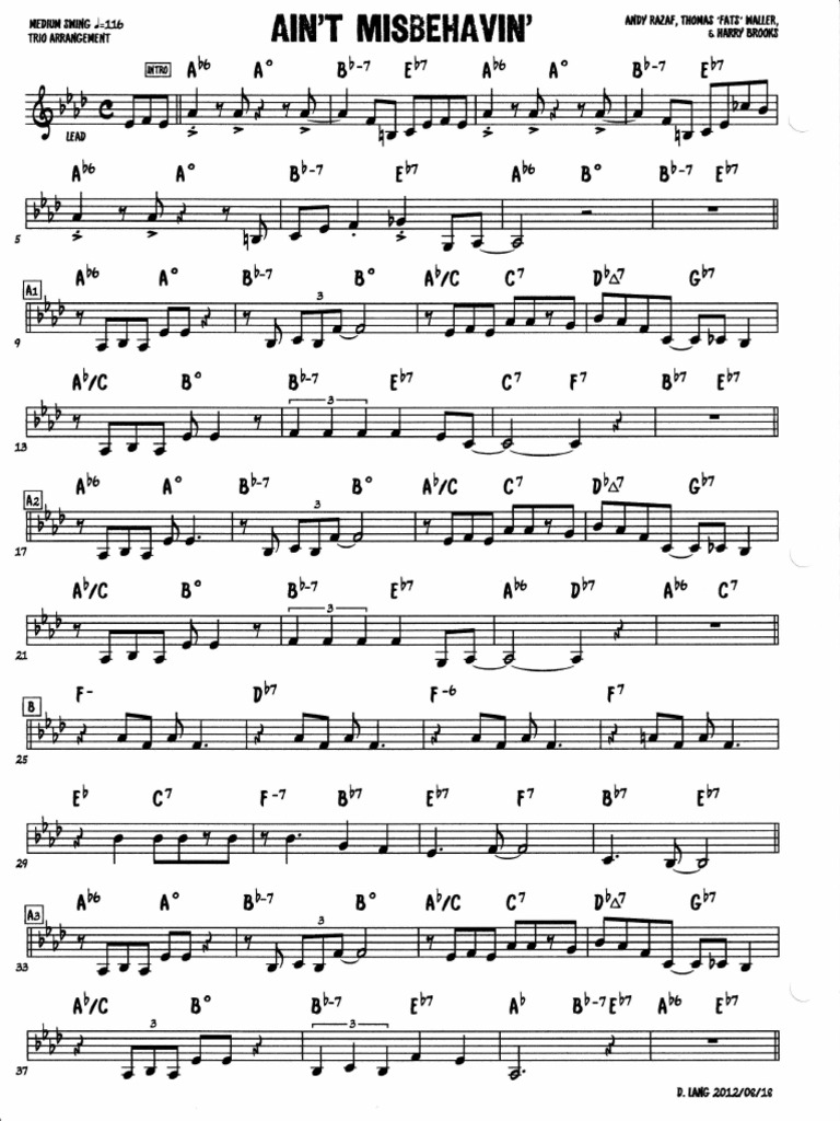 Ain't Misbehavin' (Ab) | PDF