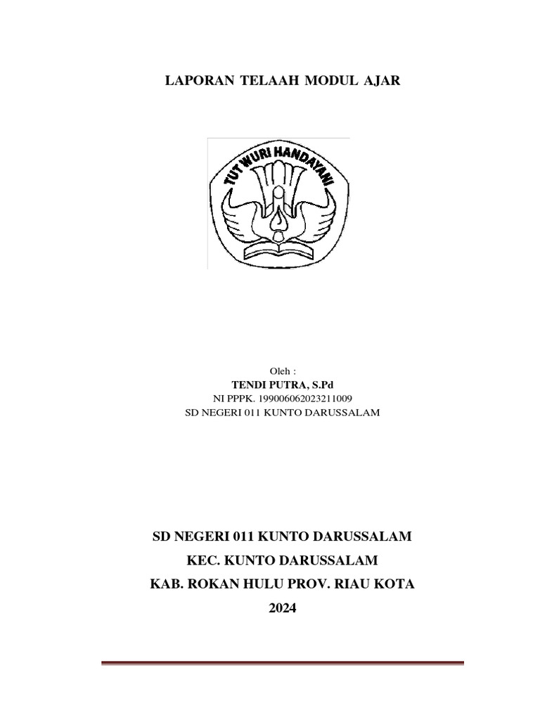 CONTOH LAPORAN TELAAH MODUL AJAR SKP PMM | PDF