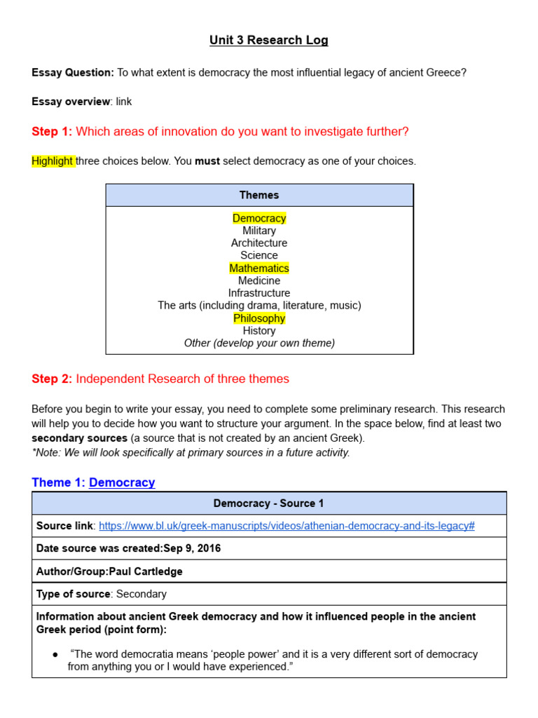 P3 Unit 3 Research Log | PDF | Mathematical Proof | Democracy