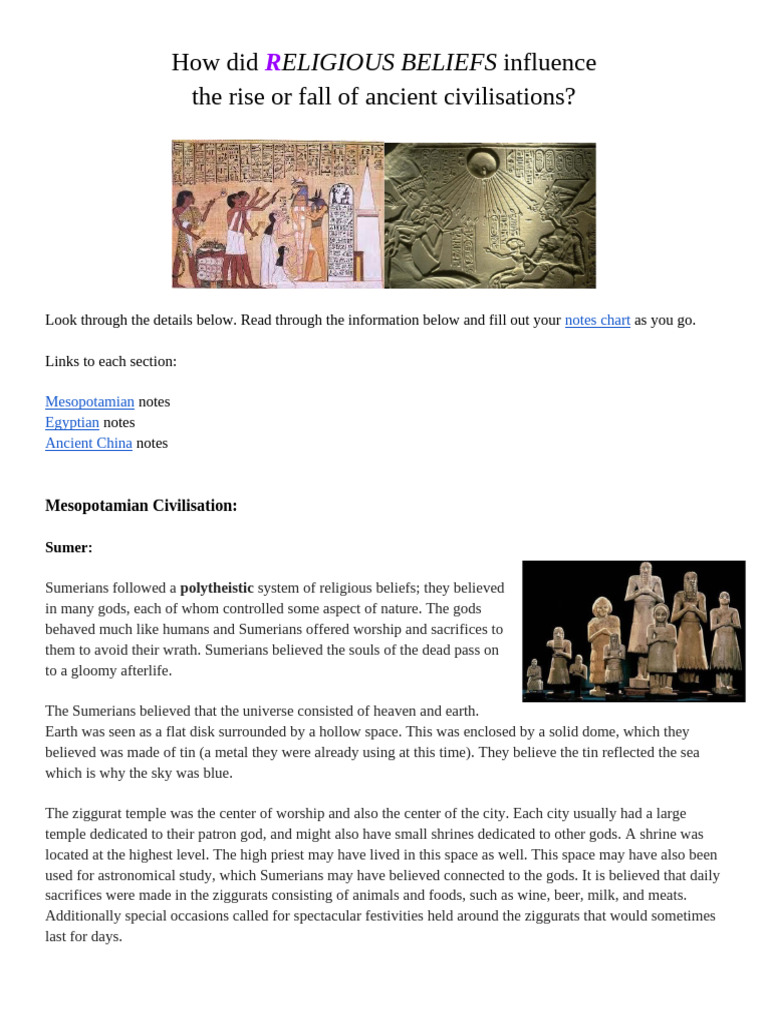 How Did RELIGION Influence The Rise or Fall of Ancient Civilisations ... How Did RELIGION Influence The Rise or Fall of Ancient Civilisations ...