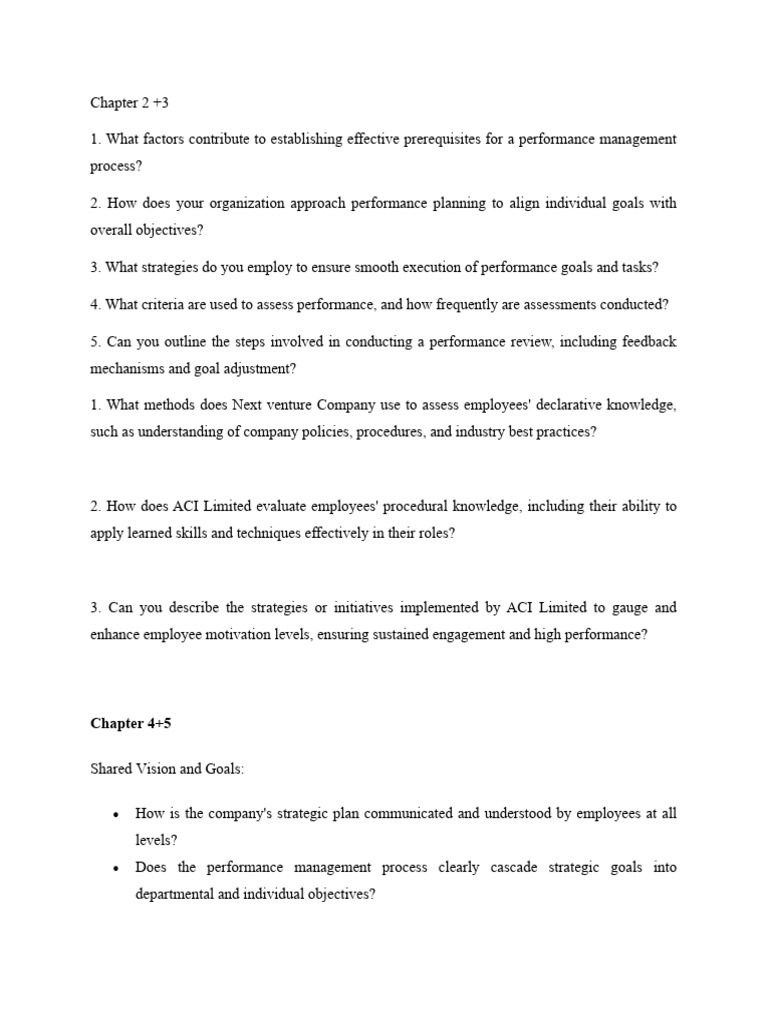 Questionnaire of PM TP | PDF | Goal | Performance Indicator