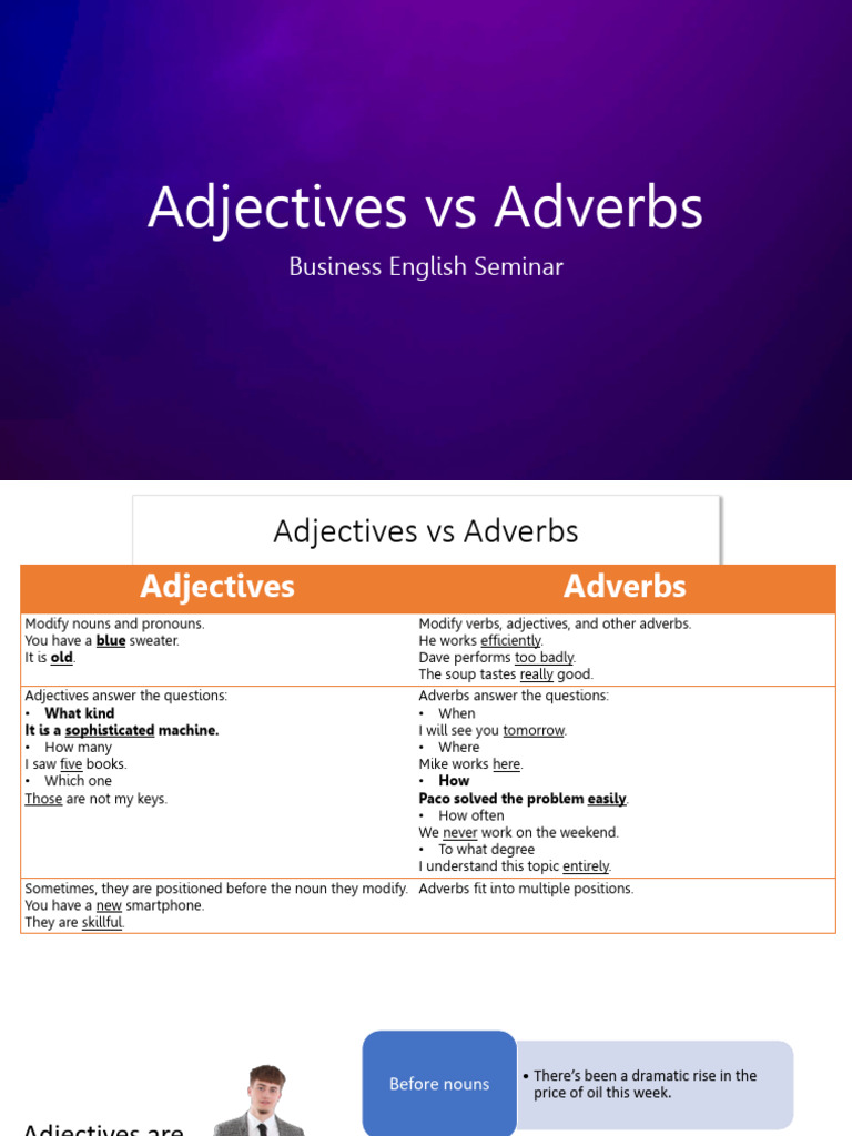 Adjectives Vs Adverbs | PDF | Adverb | Adjective