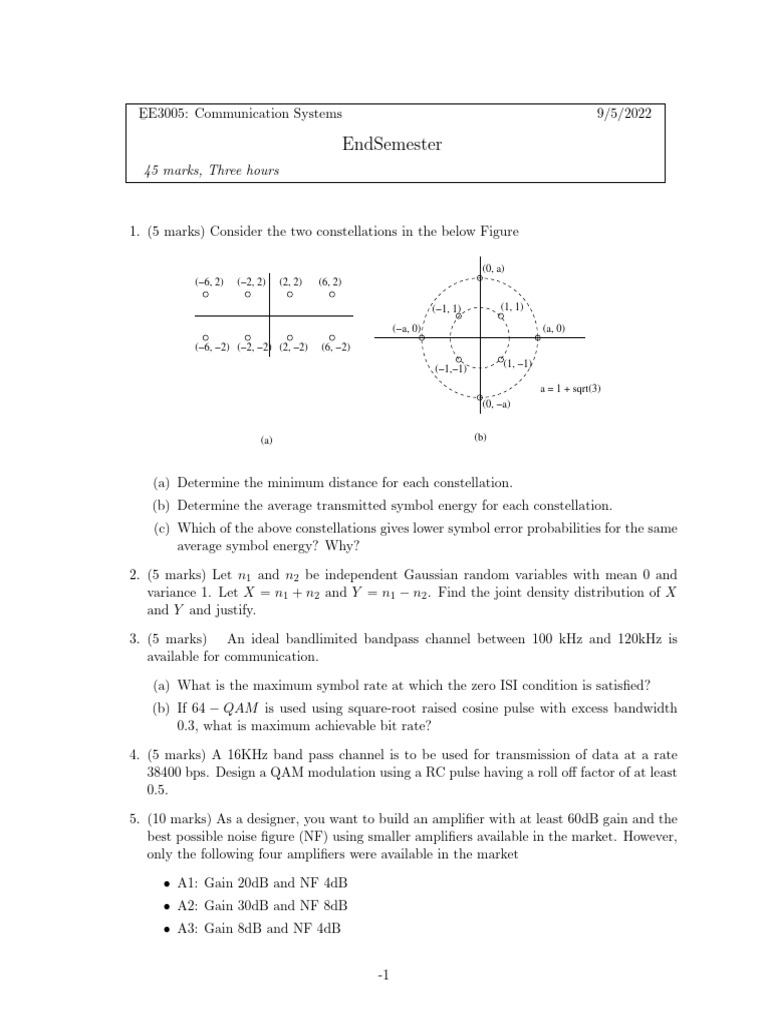 Endsem | PDF | Signal To Noise Ratio | Amplifier