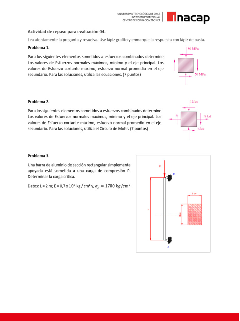 Guía Pandeo Mohr - P2023 | PDF | Esfuerzo cortante | Ciencia de los ...
