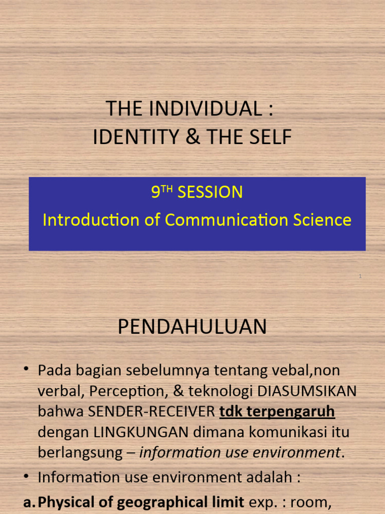 9-The Individual - Identity & The Self | PDF | Self Awareness ...