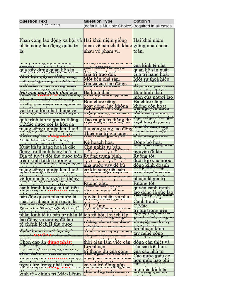 QuizizzSampleSpreadsheetUpdated v2 | PDF
