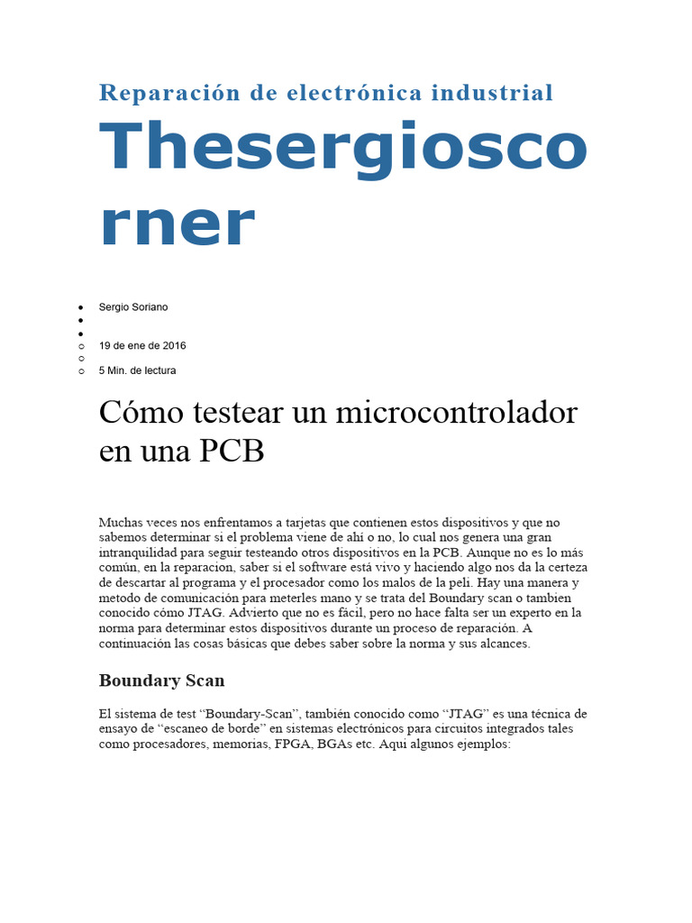 Cómo Testear Un Microcontrolador en Una PCB | Descargar gratis PDF ...
