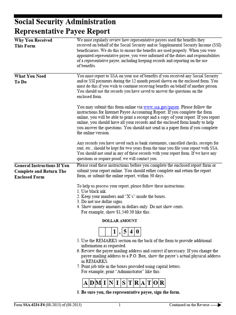 SSA 6234 F6 Current | PDF | Supplemental Security Income | Social ...