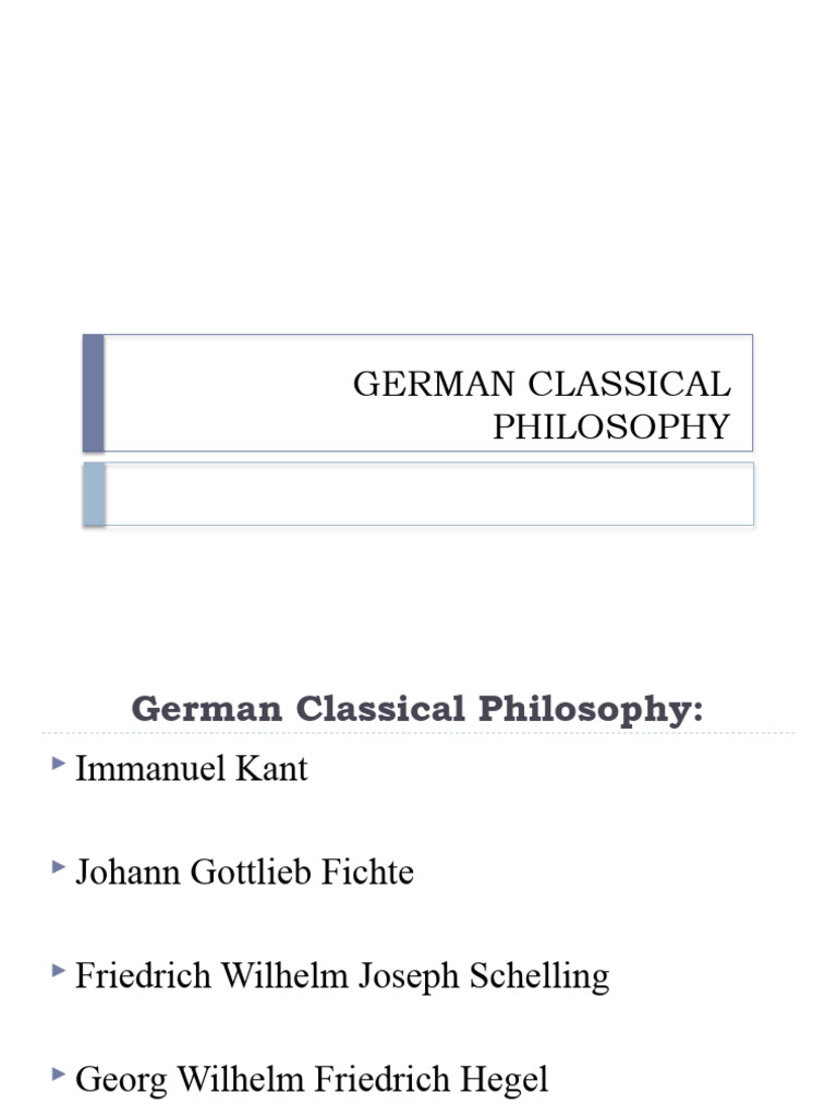 Key Figures of German Classical Philosophy | PDF | Georg Wilhelm ...