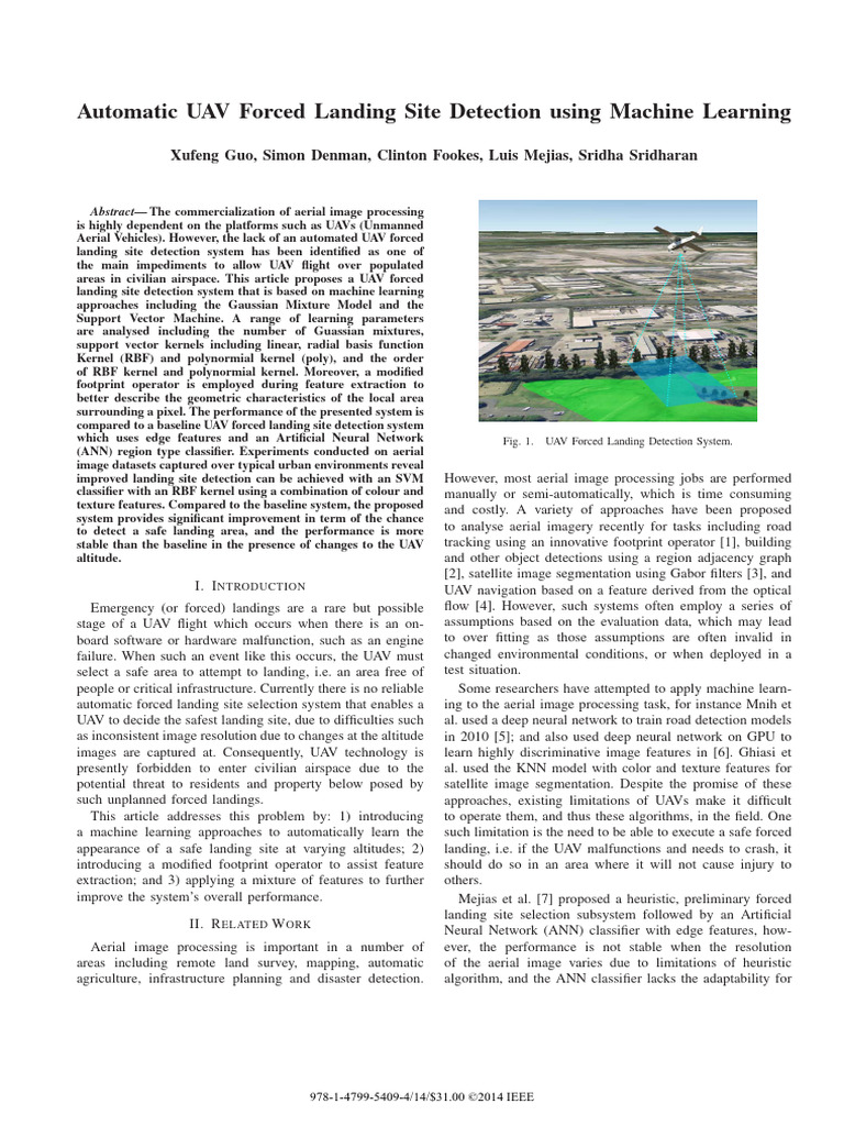 2014-Automatic UAV Forced Landing Site Detection Using Machine Learning | PDF | Support Vector ...