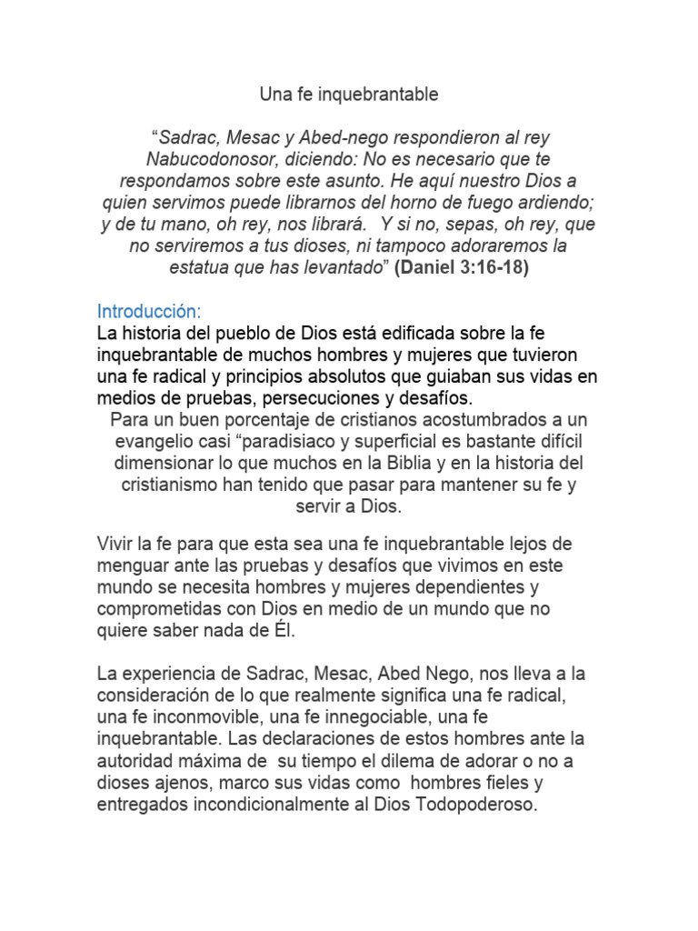 Una Fe Inquebrantable | PDF | Oración | Salmos