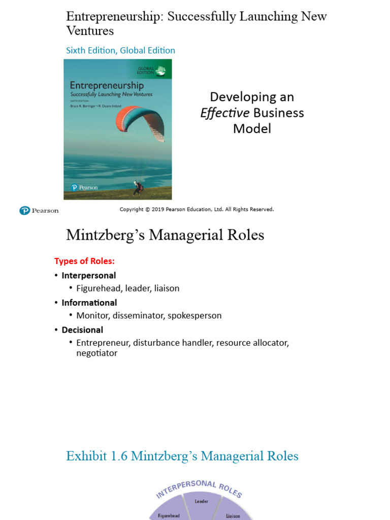 6 Effective Business Model, Mintzberg Roles | PDF | Business Model | Mergers And Acquisitions
