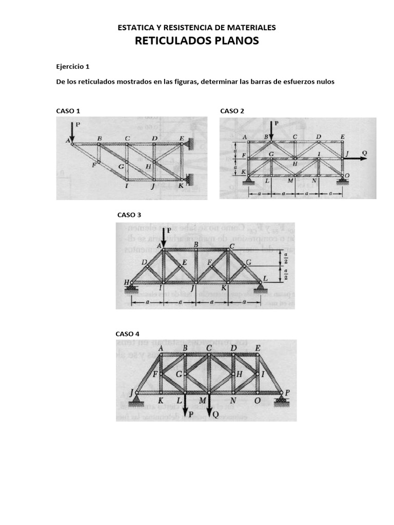 Reticulados Planos - Barras Nulas | PDF