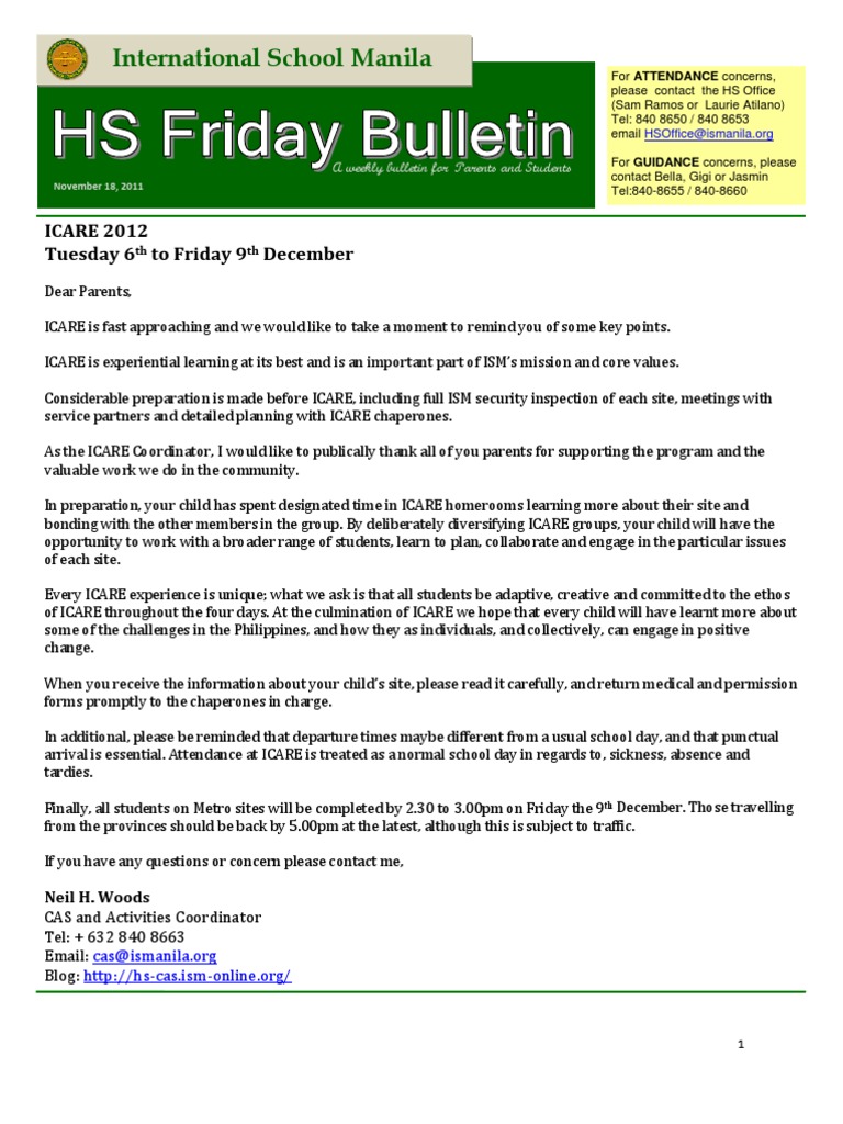 HS Friday Bulletin 11-18 | PDF | Swimming (Sport) | Sports