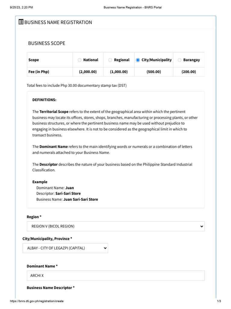 Business Name Registration - BNRS Portal | PDF | Trademark | Justice