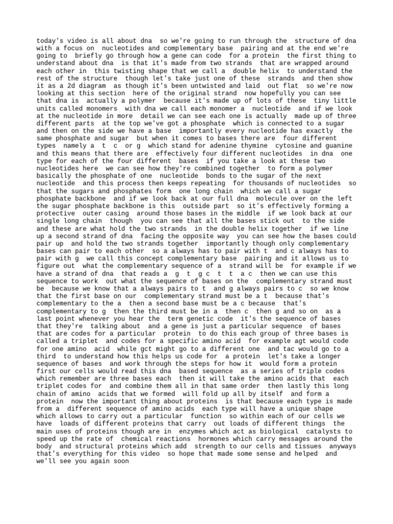 (English) GCSE Biology - What Is DNA? (Structure and Function of DNA ...