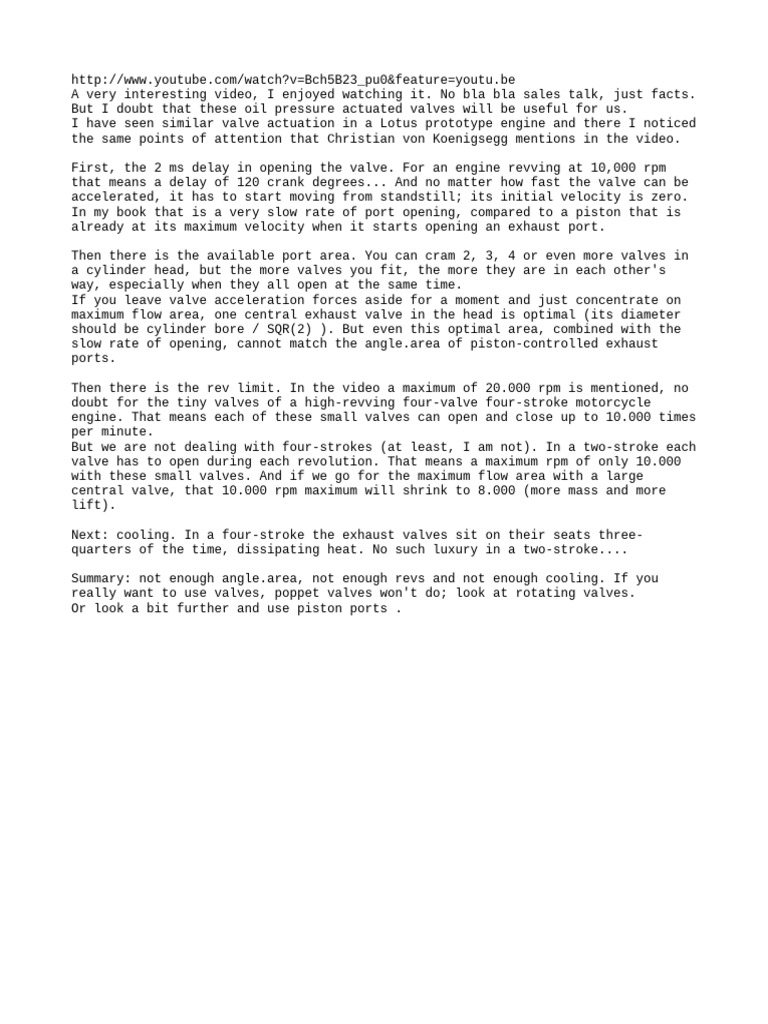 Exhaust Valves in Two-Strokes | PDF | Technology & Engineering