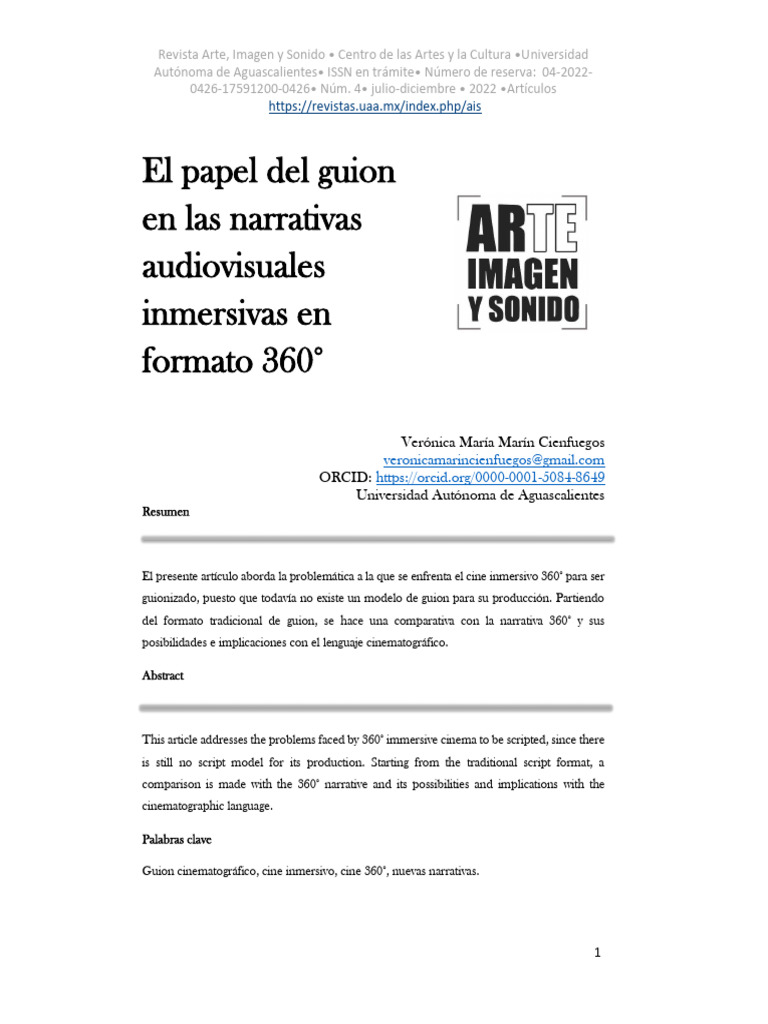 El guion clásico en el cine 360° | PDF | Realidad virtual | Cine de los ...