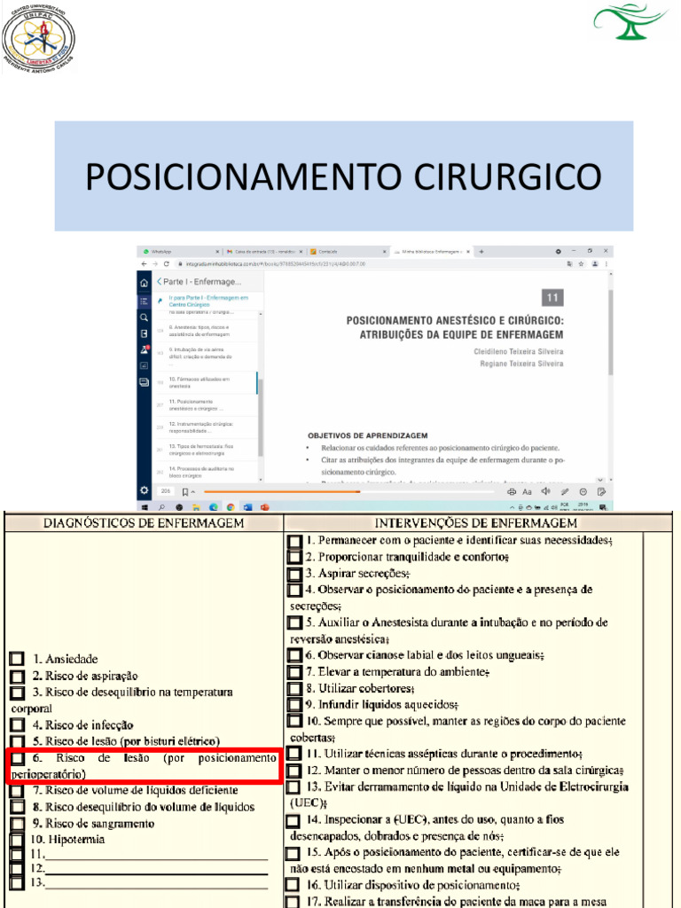 Cuidados e Riscos no Posicionamento Cirúrgico | PDF | Cirurgia | Medicina Clínica