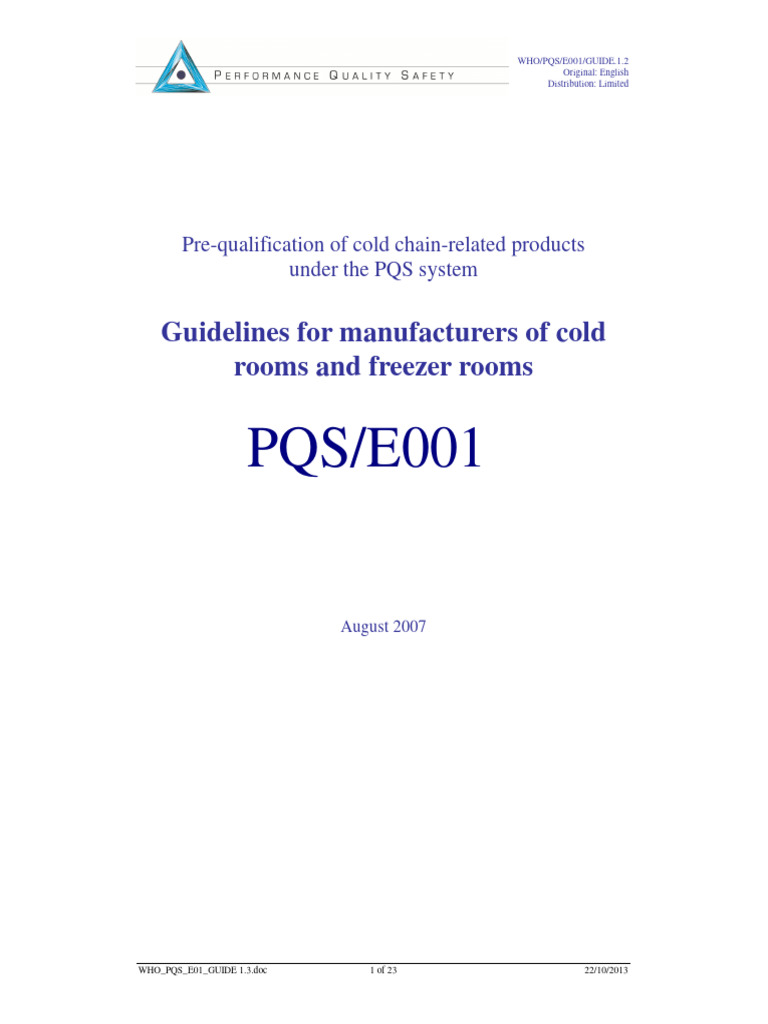 Who PQS E001 Guide1.3 | PDF | Specification (Technical Standard ...