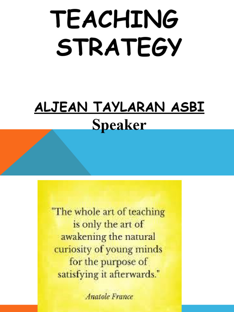 Strategies Presentation | PDF | Learning | Teaching Method