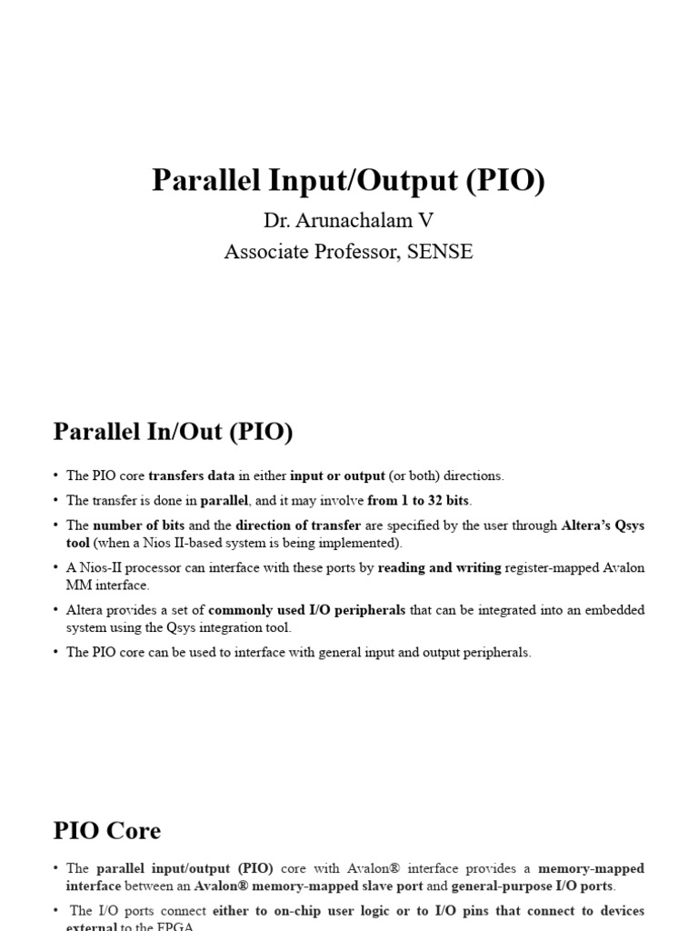 30 Parallel Input Output 15 04 2024 Pdf Input Output Computer Architecture