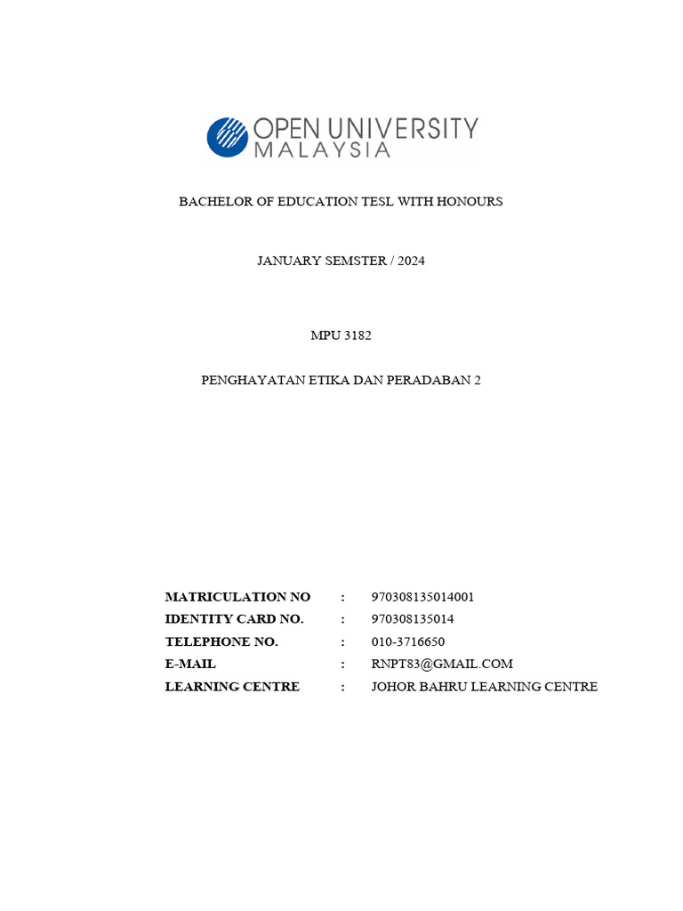 Assignment Mpu3182 | PDF