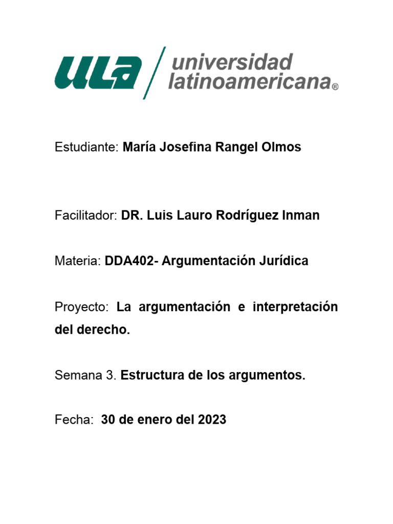 PP - A3 - Rangel - Olmos - Maria Josefina (Argumentacion) | PDF ...