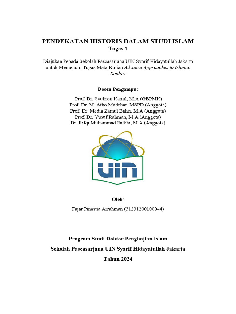 Pendekatan Historis Dalam Studi Islam | PDF Pendekatan Historis Dalam Studi Islam | PDF