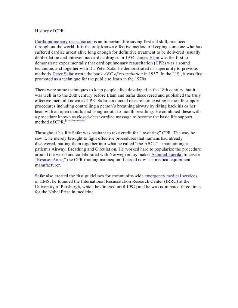 History of CPR | PDF | Science & Mathematics