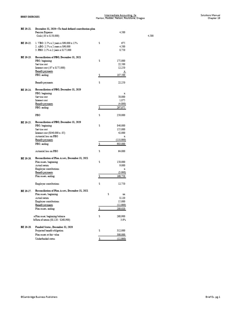 Ch. 19 | Download Free PDF | Balance Sheet | Pension