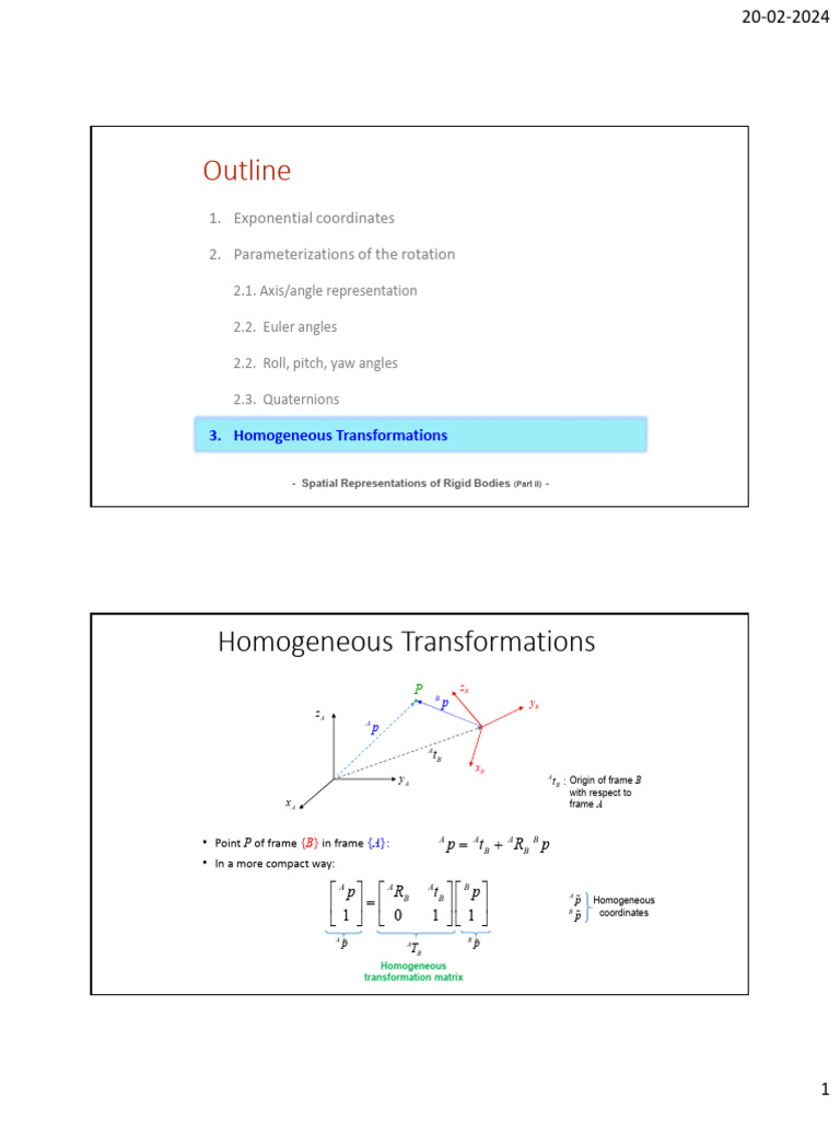 05 Kineamtics of Robots A1 | PDF | Rotation | Euclidean Geometry