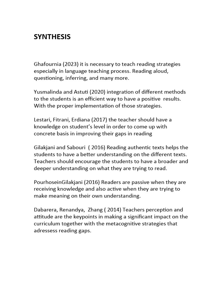 Synthesis Foreign RRS | PDF | Career & Growth | Wellness