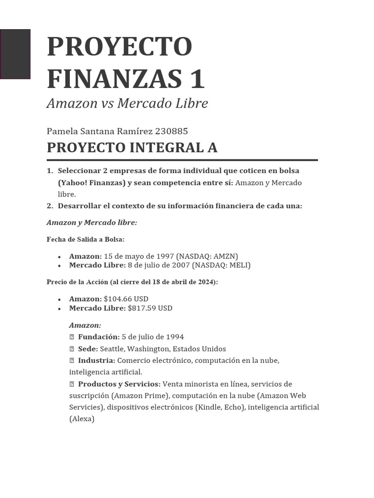 Proyecto de Finanzas (1) | Descargar gratis PDF | Rentabilidad sobre recursos propios | Liquidez ...